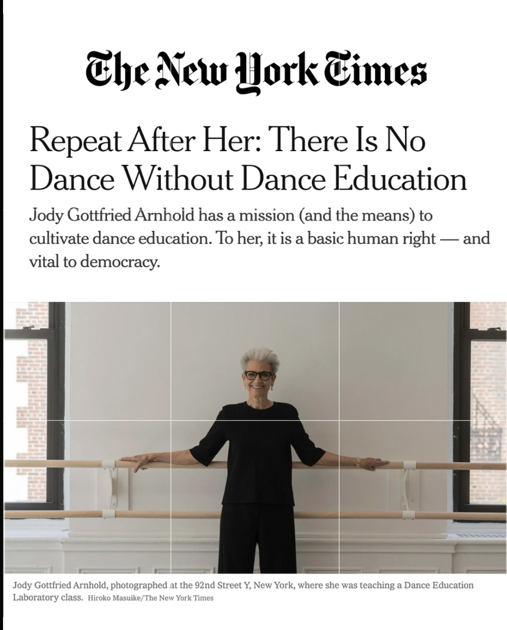 Jody Gottfried Arnhold recognized for dance education advocacy